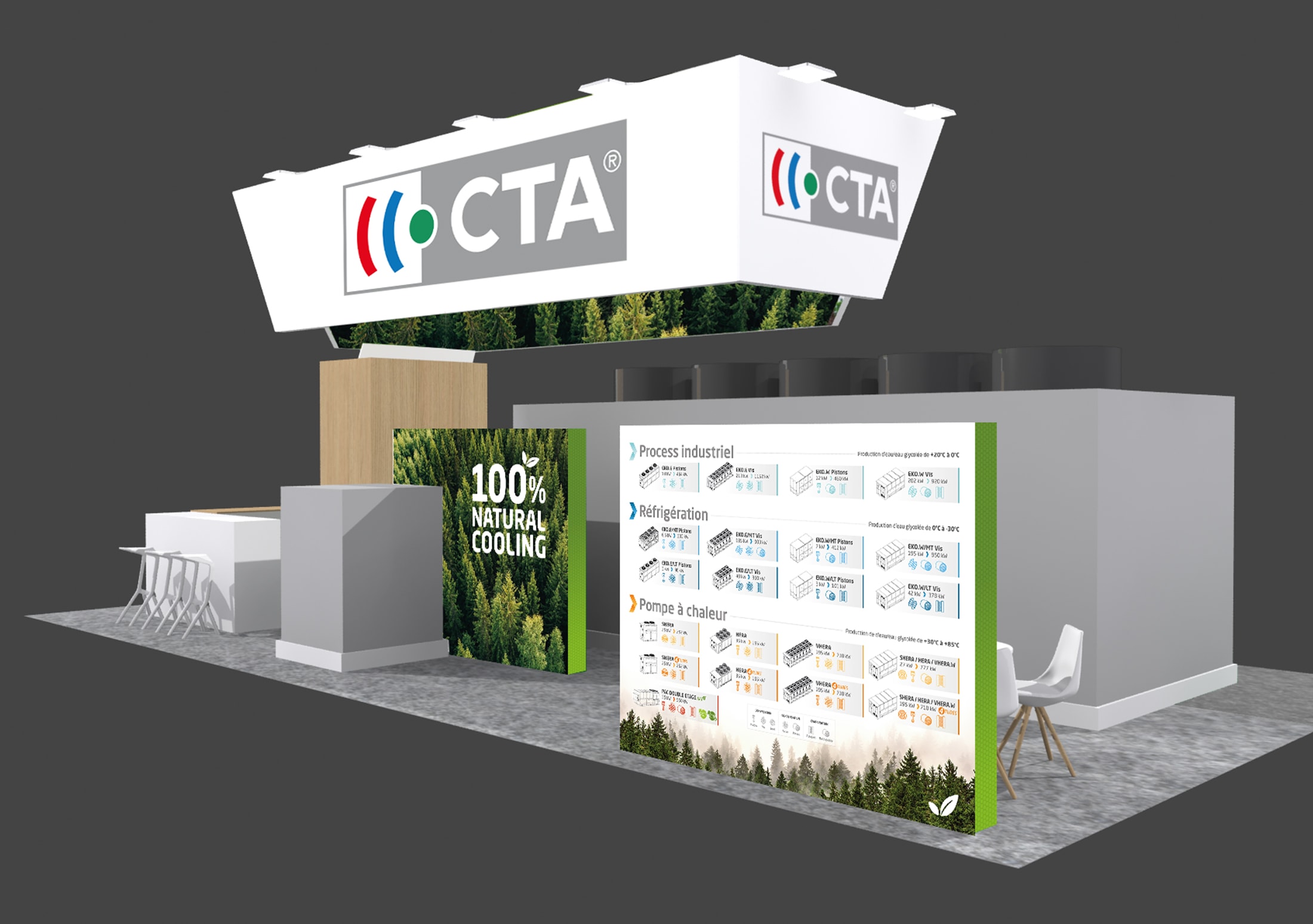 CTA - plusieurs brochures BtoB, stand et PLV pour une société de froid ...